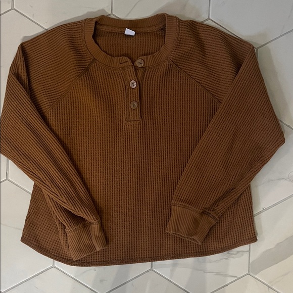 Old Navy | Tops | Old Navy Tan Waffle Knit Top | Poshmark